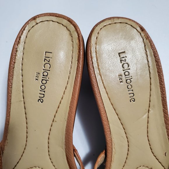 Liz Claiborne | Shoes | Liz Claiborne Tan Floral Heeled Sandals | Poshmark